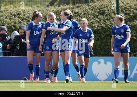 4, Issy Hobson of Everton celebrates the goal during the Adobe Women's ...