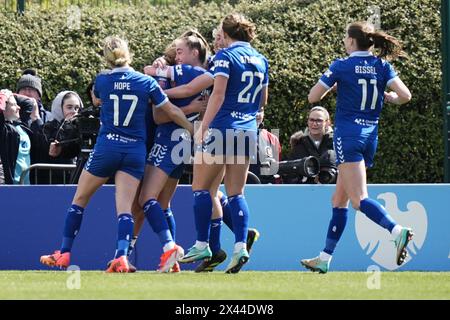 4, Issy Hobson of Everton celebrates the goal during the Adobe Women's ...