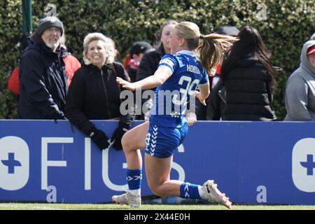 4, Issy Hobson of Everton celebrates the goal during the Adobe Women's ...