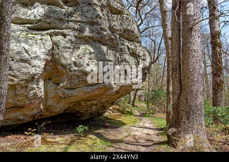 Huge rock formations on a hiking trail in the mountains Stock Photo - Alamy