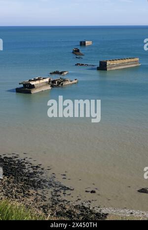 Tracy-sur-Mer, France - Apr 29, 2024: What remain of Arromanches ...