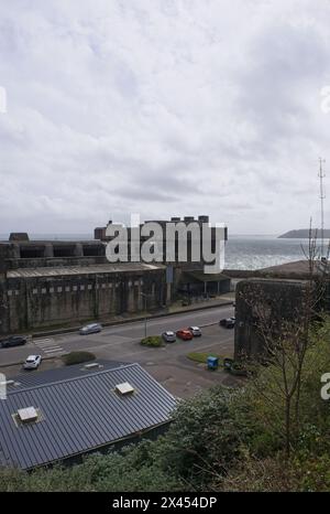 Brest, France - Apr 6, 2024: German submarine base in Lorient. It's a ...