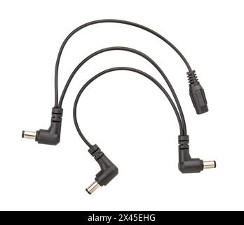 power adaptor extension cord path isolated on white Stock Photo - Alamy