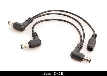 power adaptor extension cord path isolated on white Stock Photo - Alamy