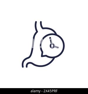 digestion, time to digest icon with stomach, line Stock Vector Image ...