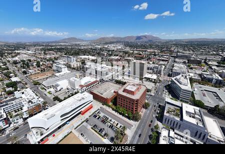 Aerial photo of downtown Riverside, California on April 26, 2024. Photo ...