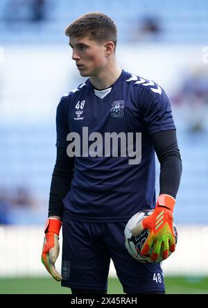 Coventry City goalkeeper Luke Bell arrives ahead of the Sky Bet ...