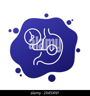 digestion, time to digest line icon with stomach Stock Vector Image ...
