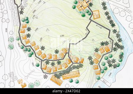 Landscape Architect Designing on site analysis plans Stock Photo - Alamy