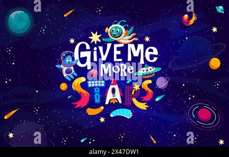 Give me some space slogan with space background. star and planets on ...