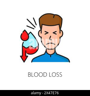 Hematology line icon. Anemia symptom, physical disease vector outline ...