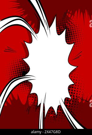 Mostly red cartoon backdrop, comic book background. Retro vector comics ...