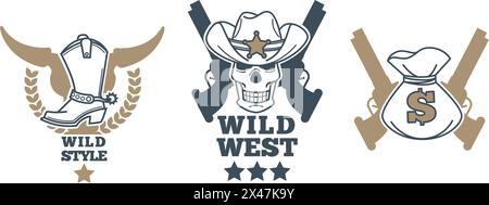 Cowboy themed logo vector collection Stock Vector Image & Art - Alamy