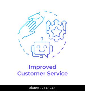 Improved customer satisfaction blue gradient concept icon Stock Vector ...