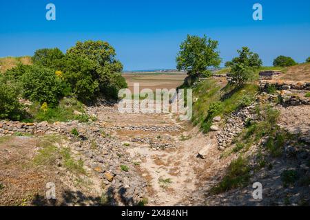 Schliemann's Trench in Troy ancient city ruins in Canakkale Turkey ...