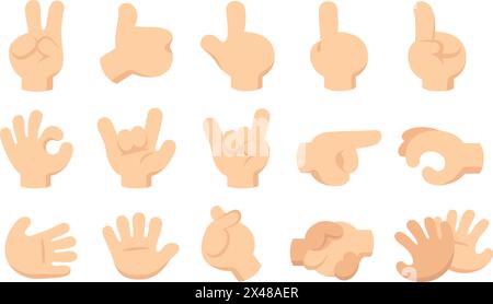 Vector Illustration of Sign Language Hand Gestures Stock Vector Image ...
