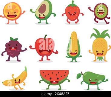 Delicious fruits cartoons Stock Vector Image & Art - Alamy