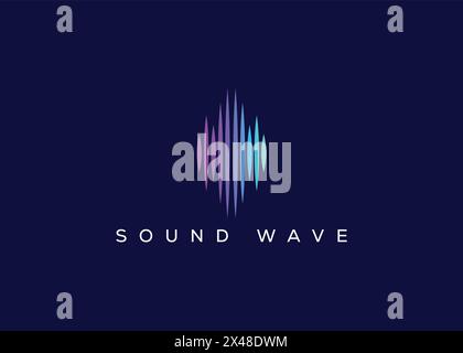 Minimalist Sound Wave vector logo. Modern Sound Wave logo. Music Logo ...