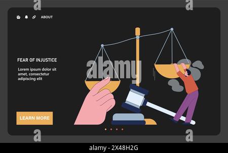 Fear of injustice. Character struggles to balance the scales of justice ...