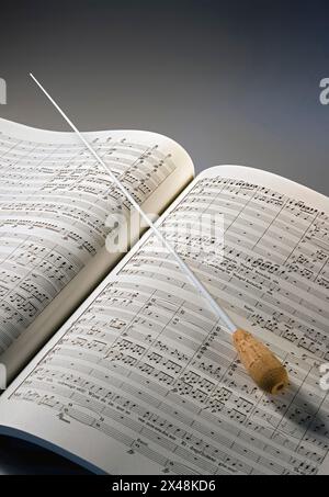 Mozart book with music notes sheet. Archival manuscripts, vintage ...