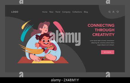 Creative bonding concept. Adult and inner child joyfully connect ...