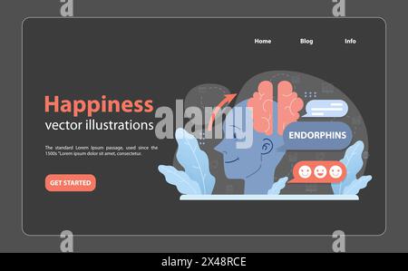 Illustration of happy brain chemicals in human anatomy Stock Vector ...