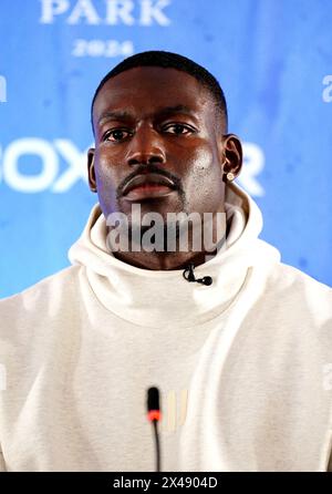 Richard Riakporhe during a press conference at The Pelligon, London ...