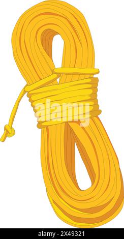 Rope with knot. Realistic marine rope curved shapes different pieces ...