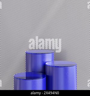 Abstract background of blue cylinders. 3d rendering illustration Stock ...