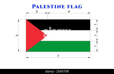 flag of Palestine, colors of the Palestinian flag, clean with official ...