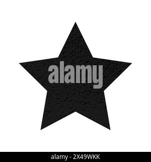Scratched star. Dark figure with distressed grunge texture isolated on ...
