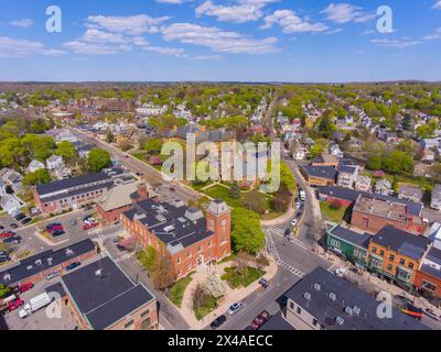 Melrose City Hall aerial view at 562 Main Street in historic city ...