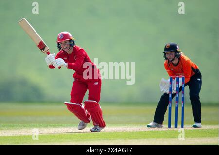 Stokenchurch, UK, 1st May 2024. Alice Monaghan of Southern Vipers ...
