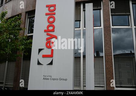 Logo, Schriftzug der Firma Leybold Vacuum die zum schwedischen ...