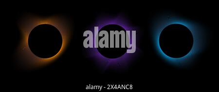 Set of blurry round frames. Circle shapes with colorful soft gradient ...