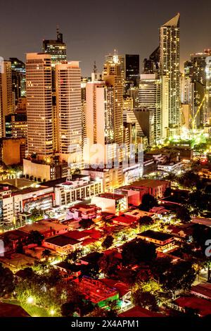 Makati city landscape, buildings, architecture and skyline around Ayala ...