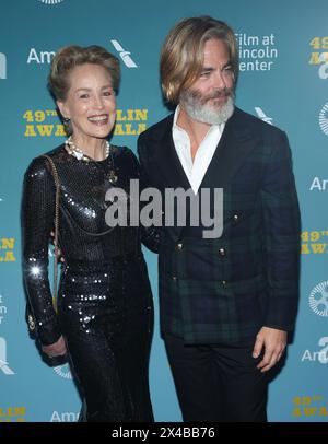 Sharon Stone and Chris Pine attend the 49th Chaplin Award Honoring Jeff ...