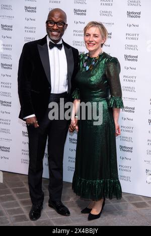London, UK . 1 May, 2024 . Clint Dyer and Saskia Reeves pictured at the ...