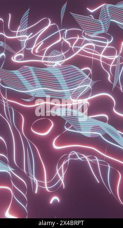 Neon Topography: A Luminous Journey Through Abstract Terrain Stock ...