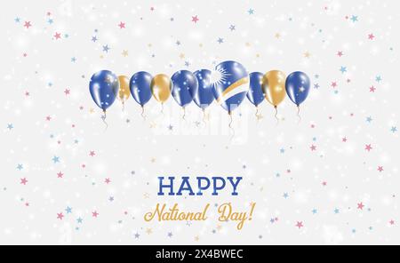 Marshall Islands Independence Day Sparkling Patriotic Poster. Row of ...