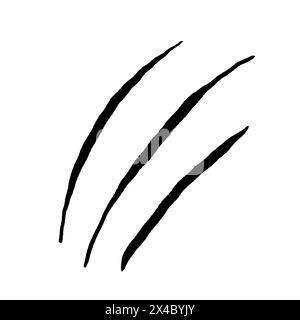 Clows scratches silhouette marks, cat or wild animal scrape track ...