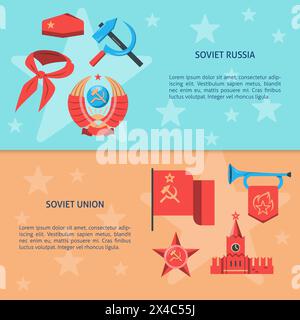 Banner template with USSR symbols and place for text. Vector ...
