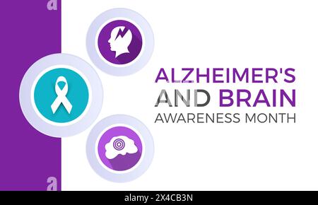 Alzheimer's and Brain awareness month health awareness vector illustration. Disease prevention ...
