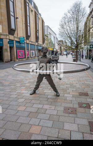 Nae Day Sae Dark or No Day So Dark, bronze artwork male figures in the ...