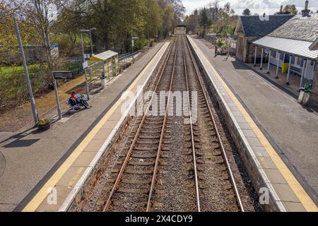 The Scottish railway station and Platform 1864 restaurant at Tain Stock ...