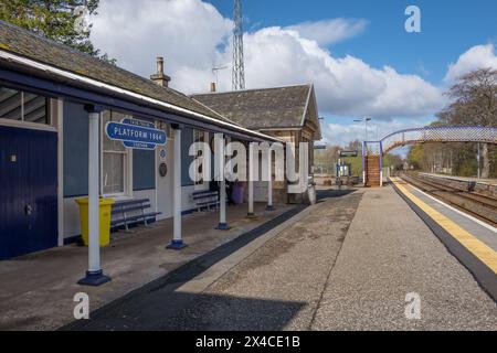 The Scottish railway station and Platform 1864 restaurant at Tain Stock ...
