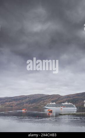 Viking ocean cruise ship the Viking Saturn anchored off the Scottish ...
