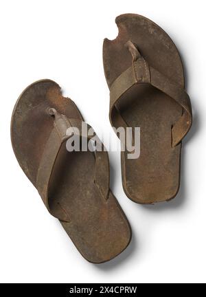 Pair of old worn out slippers comfort concept Stock Photo - Alamy