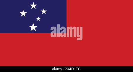 Flag of Samoa. Samoan national banner and patriotic symbol. Official ...