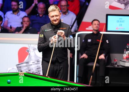 Kyren Wilson looks on during The Johnstone’s Paint Masters Snooker ...